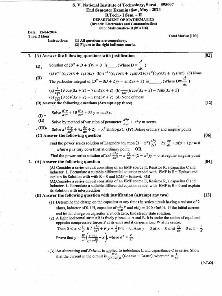 Sem Ii End Sem24 | PDF