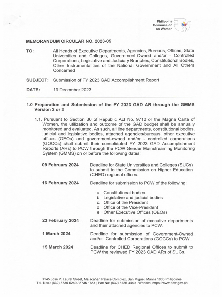 PCW Circular No. 2023-05 | PDF