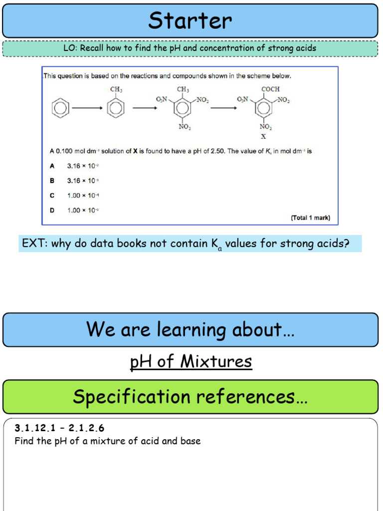 L4_5 - pH of Mixtures | PDF | Ph | Acid