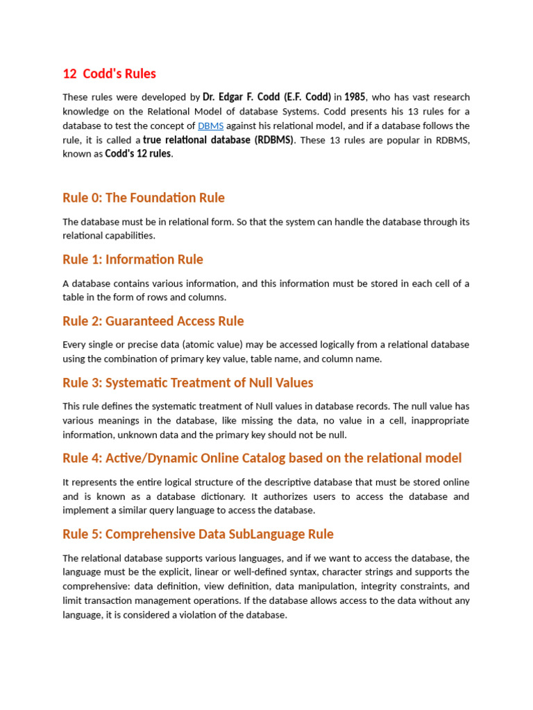 12 Codd | PDF | Databases | Relational Database
