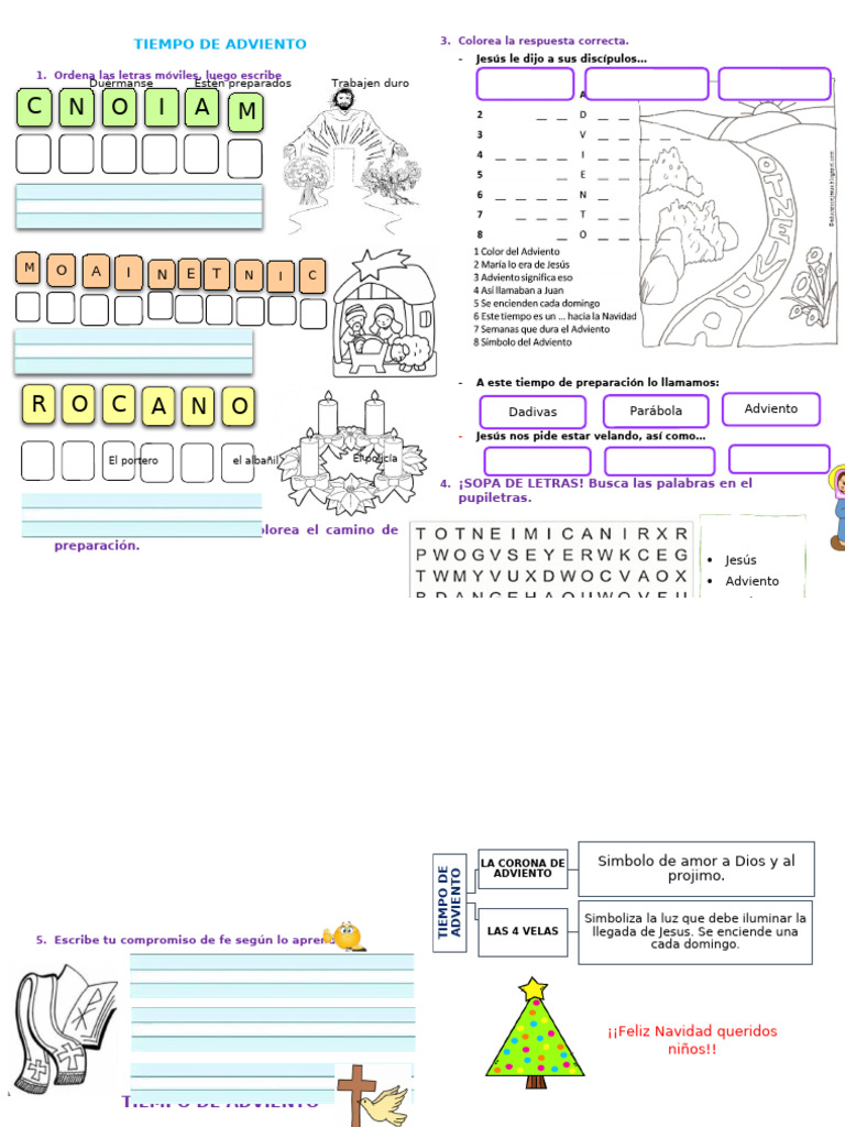 fichas TIEMPO DE ADVIENTO | PDF | Adviento