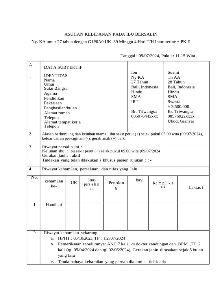 Noning Askeb Persalinan Patol | PDF