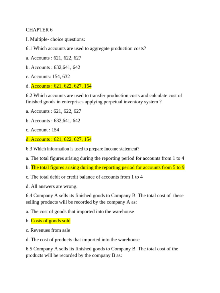 CHAPTER 6-MCQ PROBLEMS | PDF | Debits And Credits | Expense