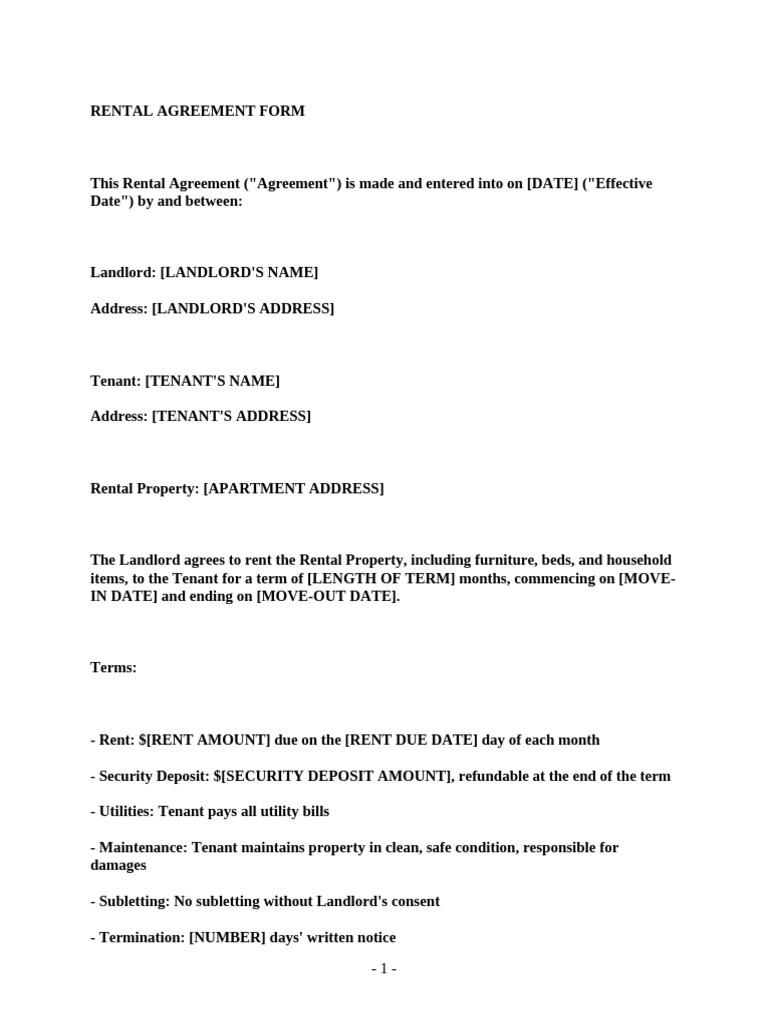 Example Lease Agreement 1 | PDF