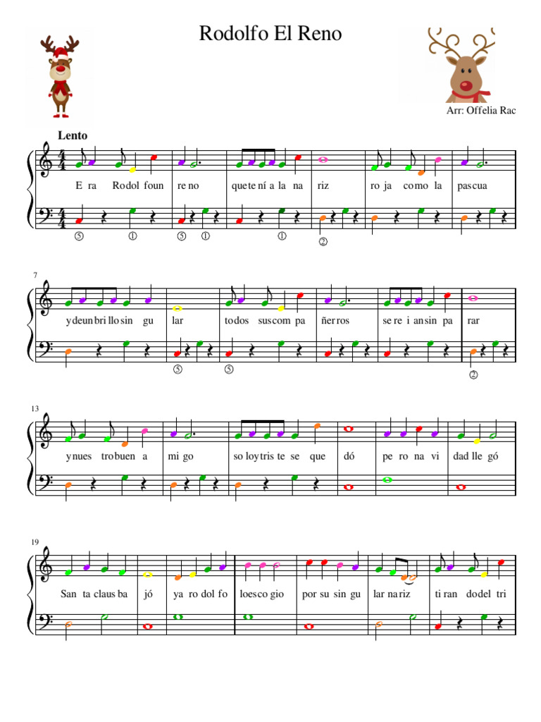 Partitura de Rodolfo el Reno para Piano | PDF