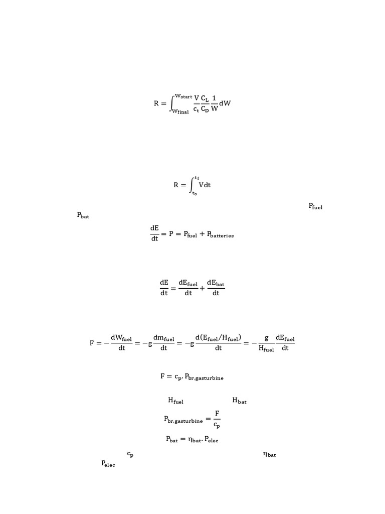 Modified Range Equation for Hybrid Electric Aircraft | PDF | Flight ...