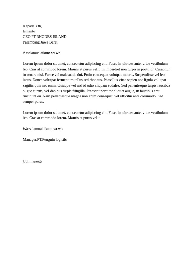 Surat Undangan Resmi | PDF