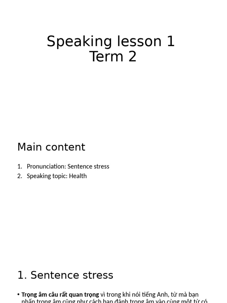 Term 2-Speaking Lesson 1 | PDF