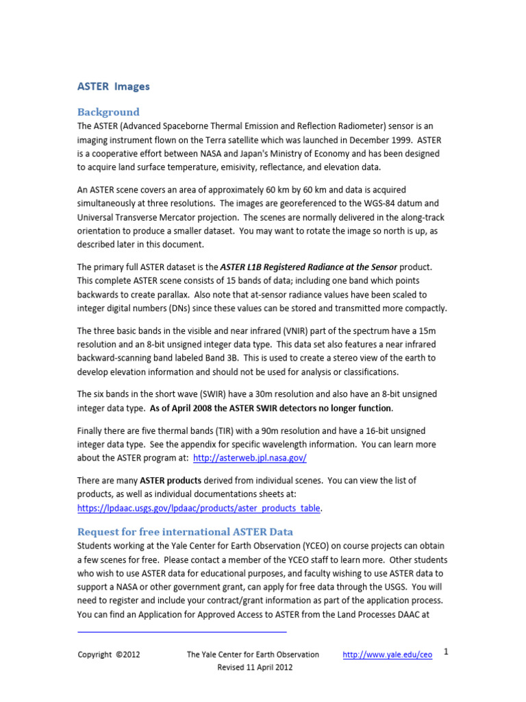 + Aster | PDF | Infrared