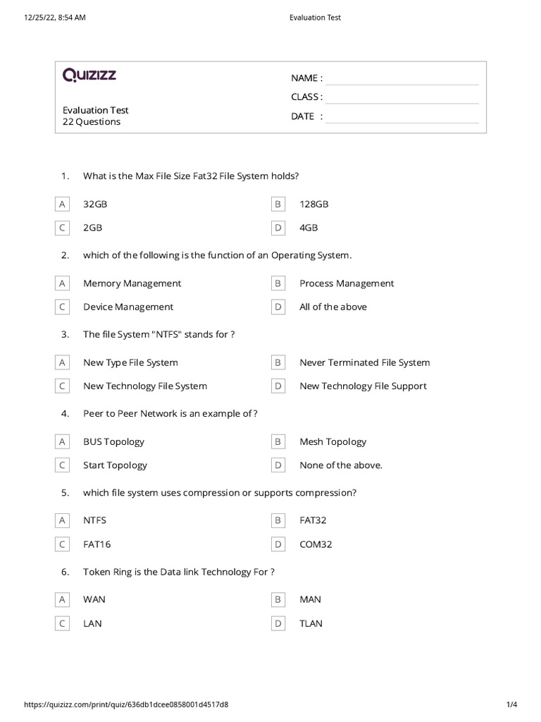 Computer Networking Quiz | PDF | Network Topology | Computing