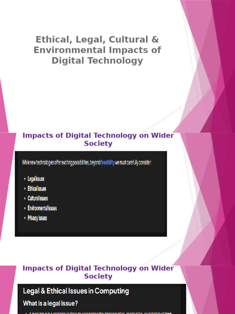 Ethical, Legal, Cultural & Environmental Impacts | PDF