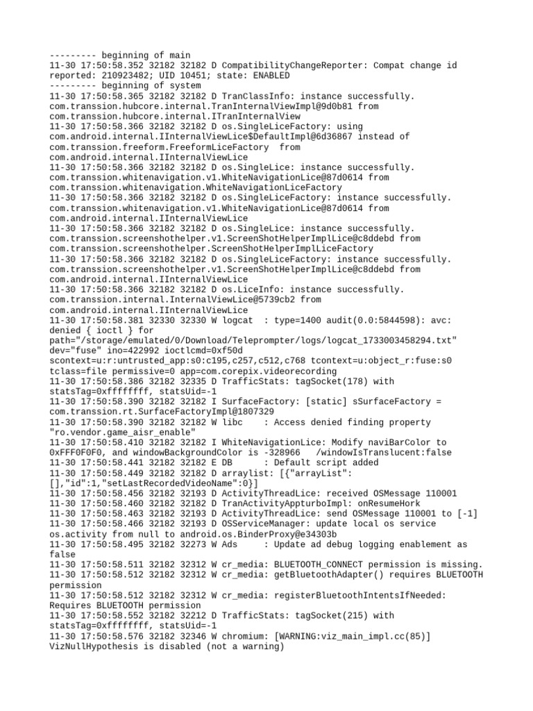 Logcat 1733003458294 | PDF | Computing | Operating System Technology