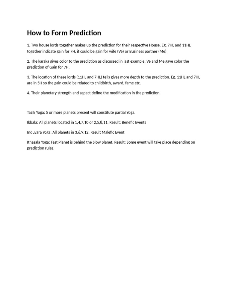 Astrology Prediction Techniques | PDF