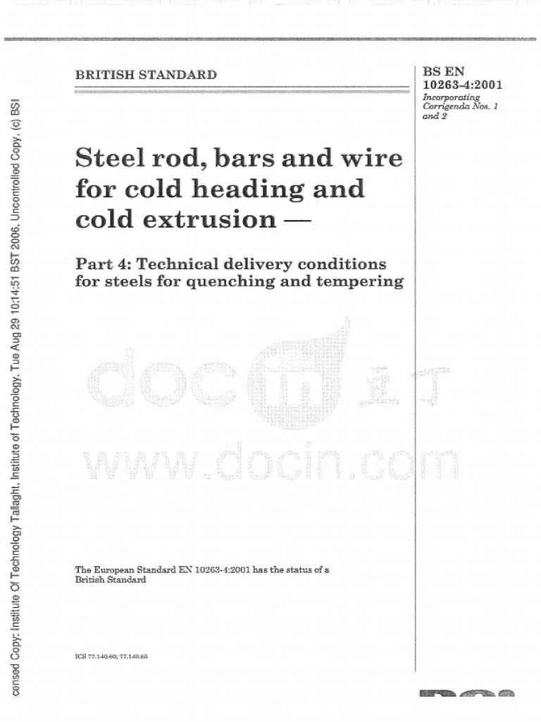 BS en 10263-4 - 2001 | PDF