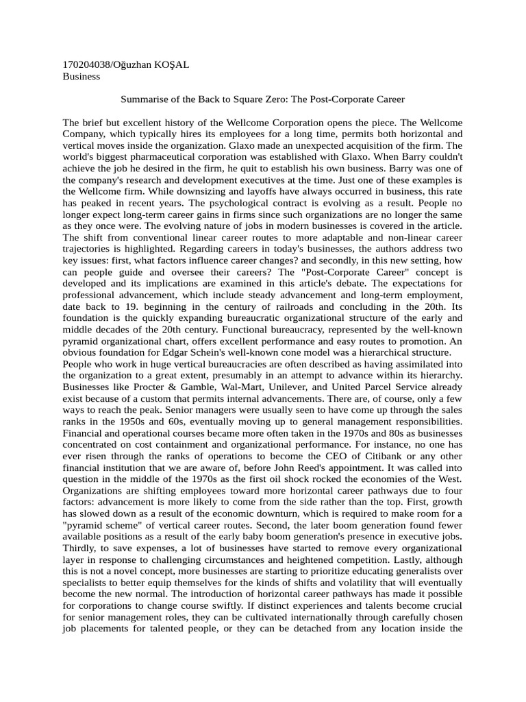 Summary of Te Back to Square Zero | PDF | Layoff | Labour Economics