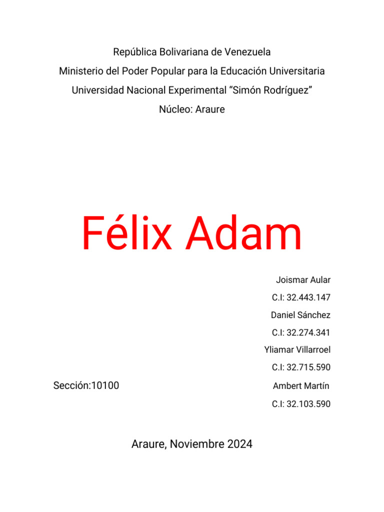 Félix Adam | PDF | Aprendizaje | Universidad