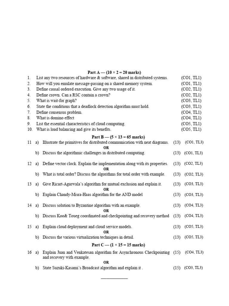 III CSE - DC Model QP | PDF | Distributed Computing | Theoretical ... III CSE - DC Model QP | PDF | Distributed Computing | Theoretical ...