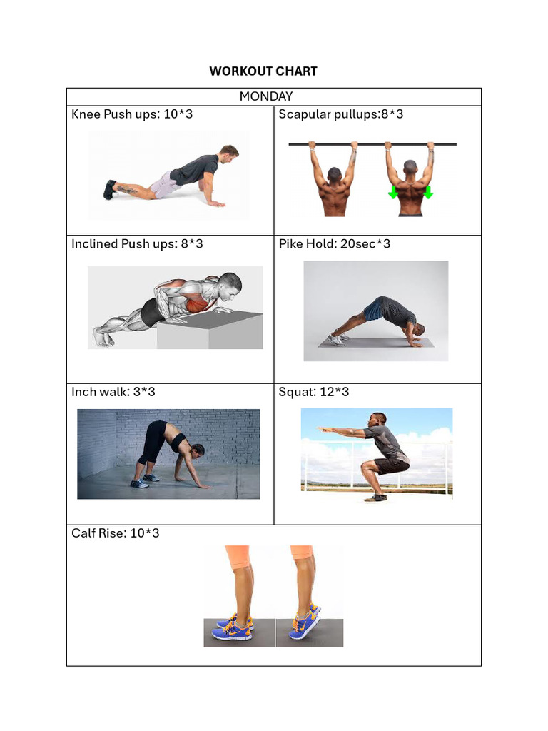 Weekly Workout Routine Chart | PDF