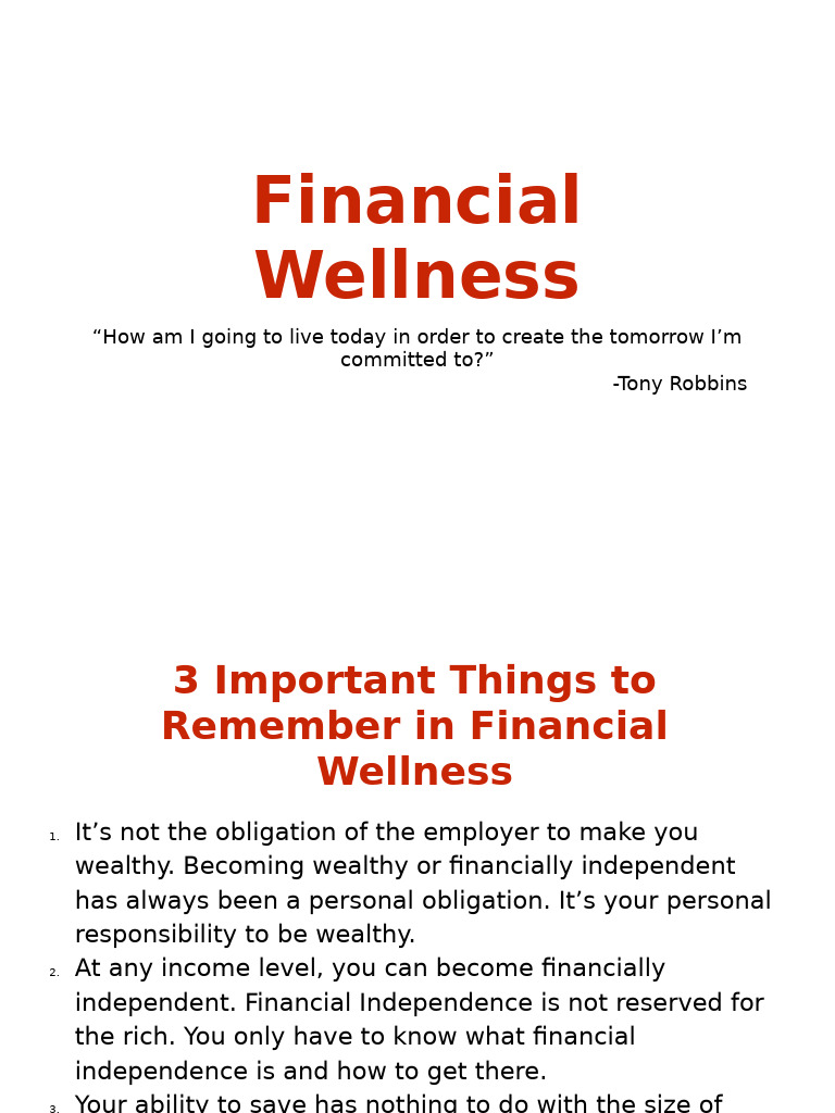 Financial Wellness | PDF | Wealth | Insurance