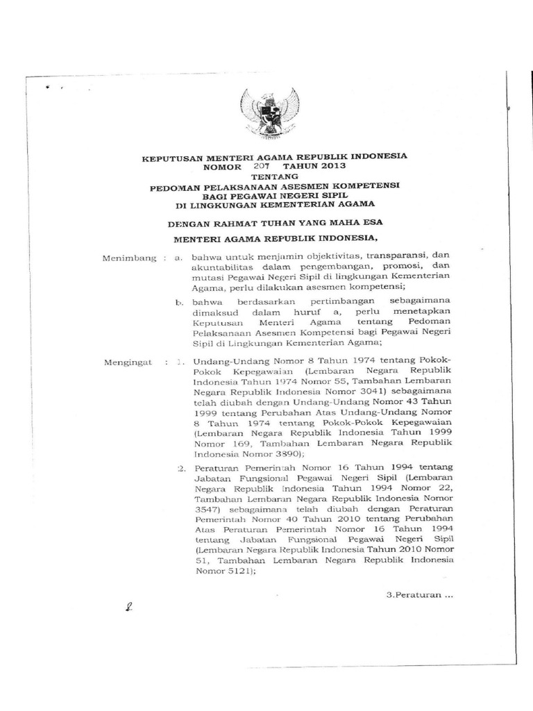Kma No 20 Tahun 2013 Tentang Asssement Asn | PDF