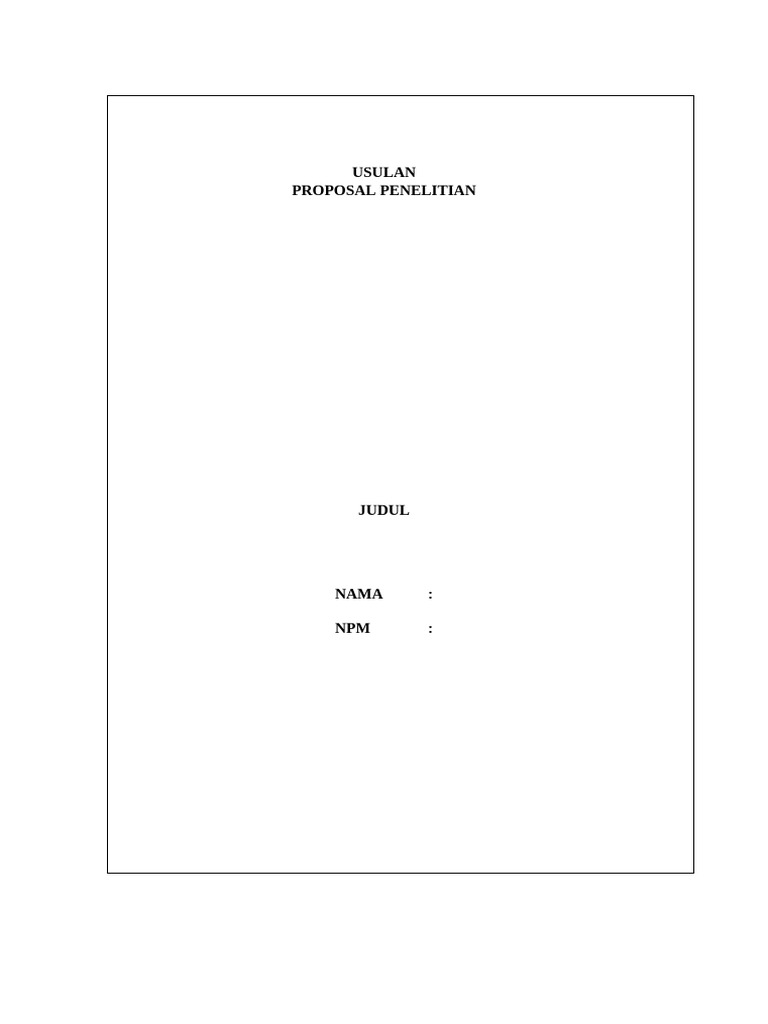 Template Proposal Penelitian Lengkap | PDF