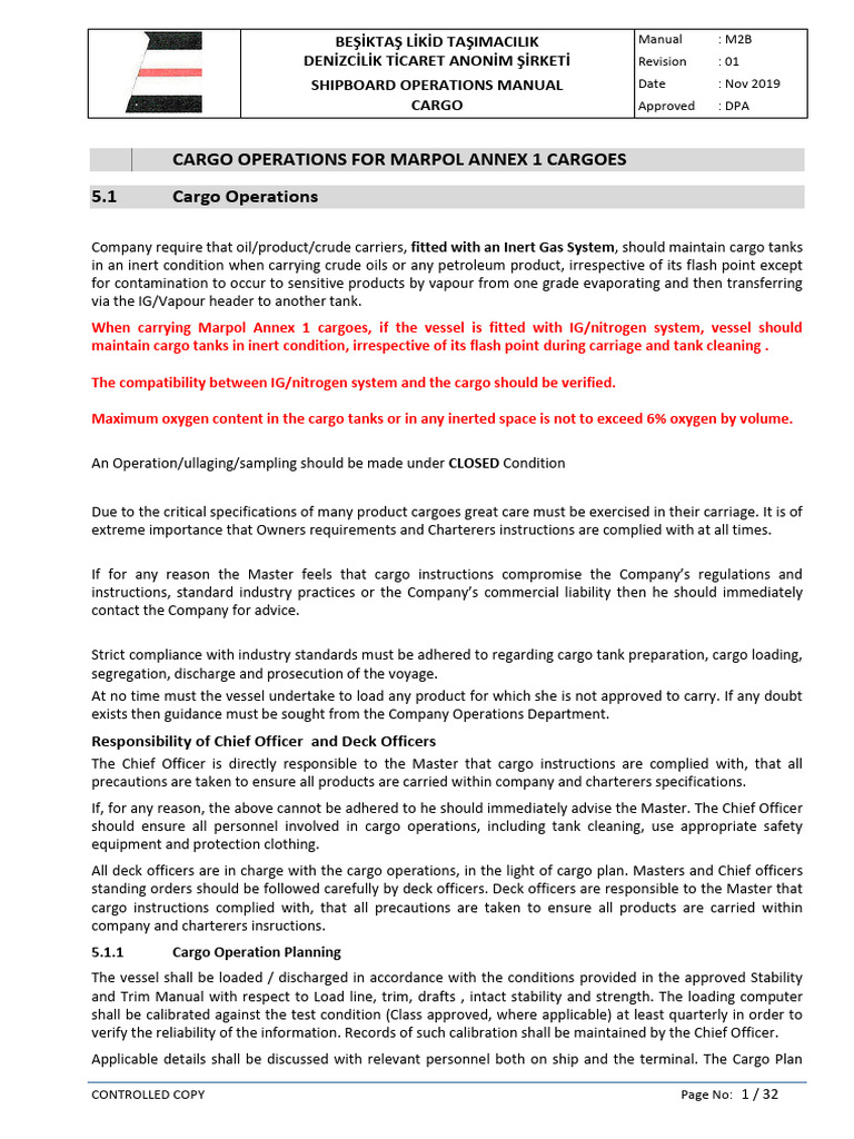 MARPOL Annex I Cargo Operations Guide | PDF | Pump | Oil Tanker