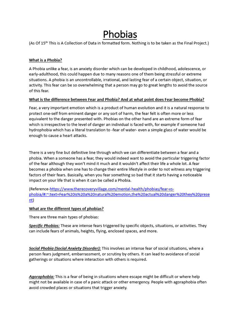 Phobias | PDF | Agoraphobia | Phobia