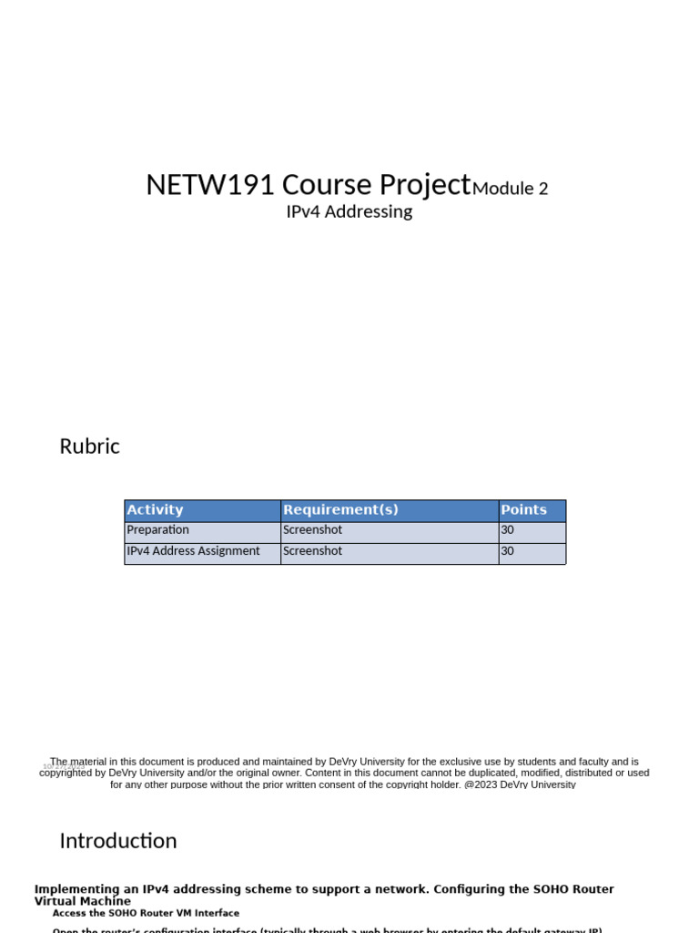 NETW191 Module 2 PPT Template 10.23 | PDF | Ip Address | Router (Computing)