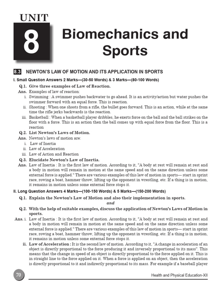 Newton's Laws in Sports Biomechanics | PDF | Force | Friction