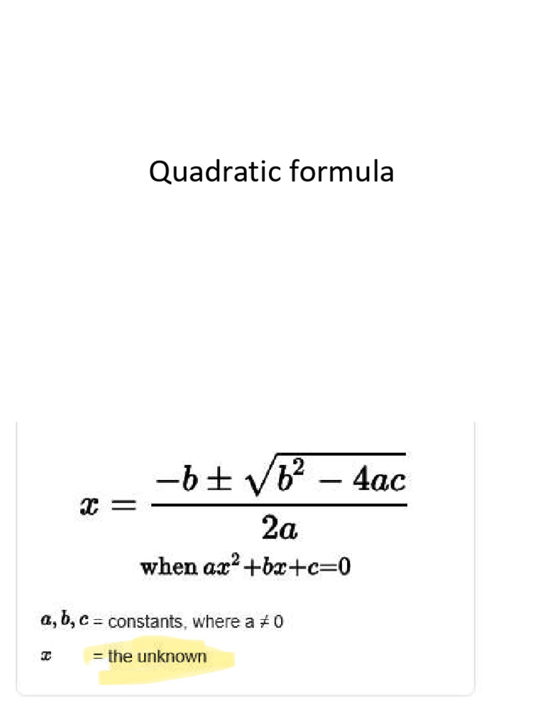 4. Quadratic Formula | PDF