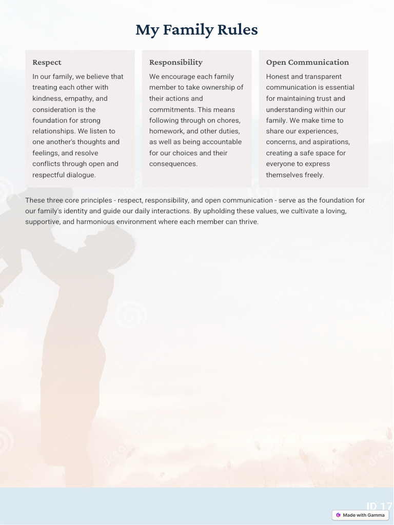 Family Values: Respect, Responsibility, Communication | PDF