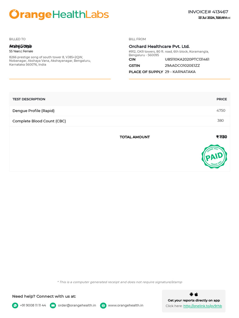 Subham Medical Expenses 5k | PDF