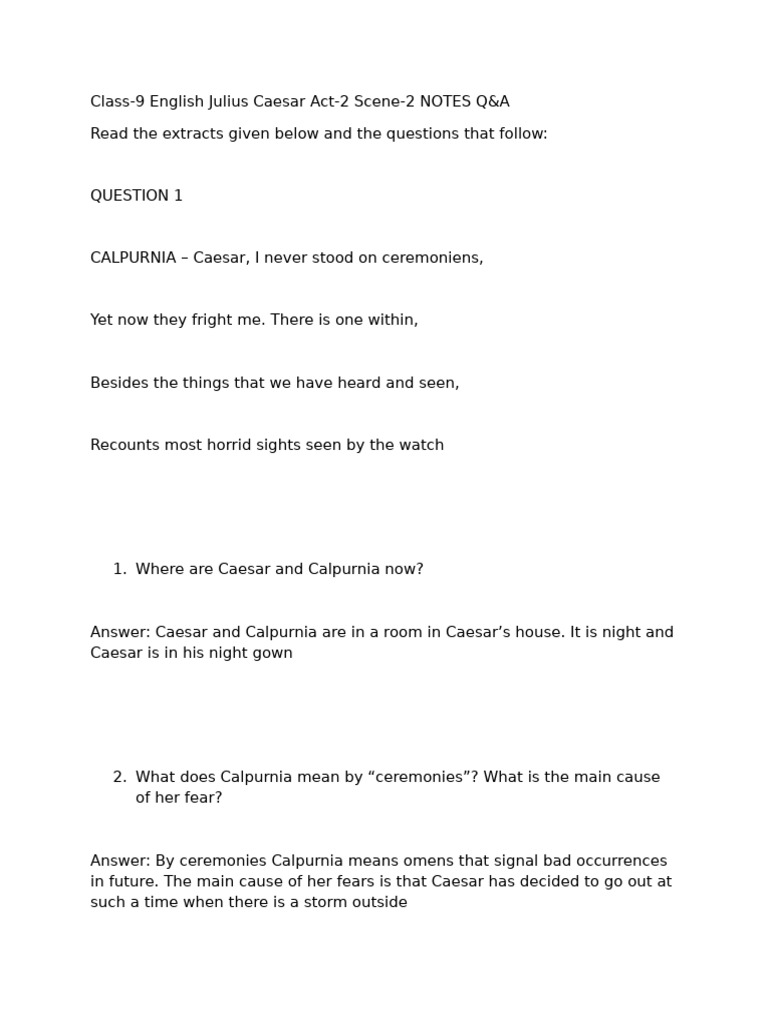 Julius Caesar Act 2 Scene 2 | PDF | Julius Caesar