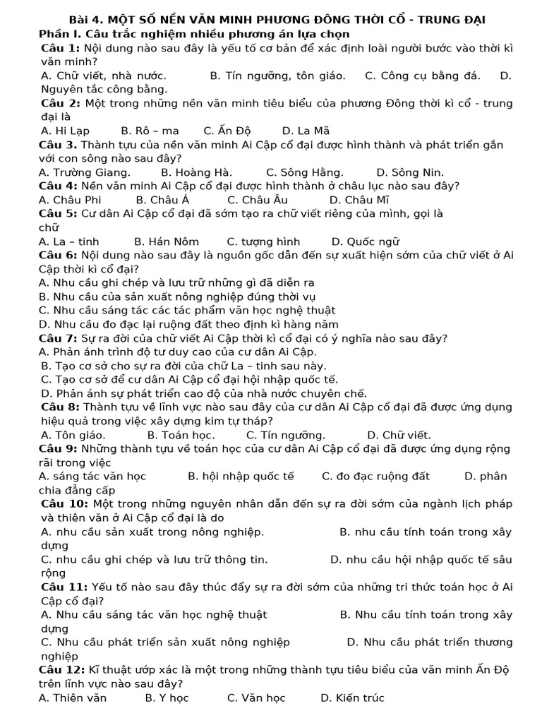 Bài-ôn-tập-HKI-10-hs (1) | PDF