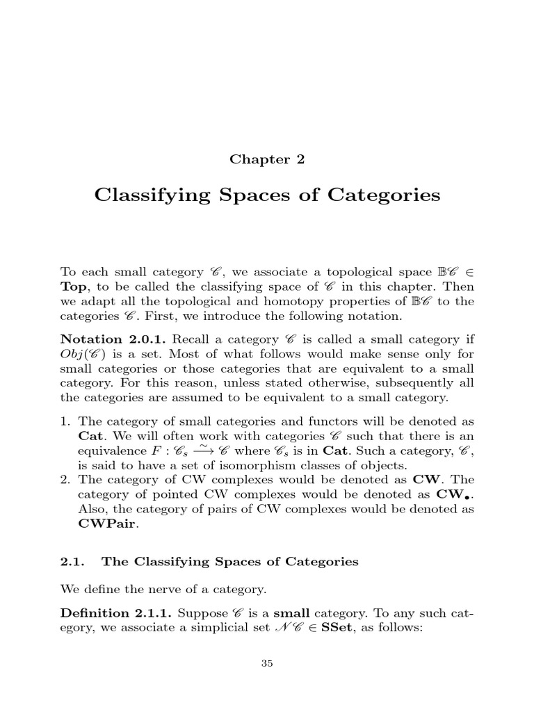 2023 Classifying Spaces of Categories | PDF | Algebraic Topology | Mathematics