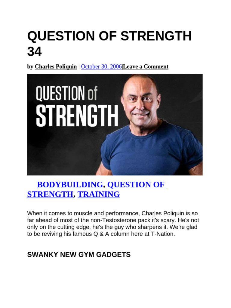 Strength Training Insights Pdf Weight Training Physical Fitness