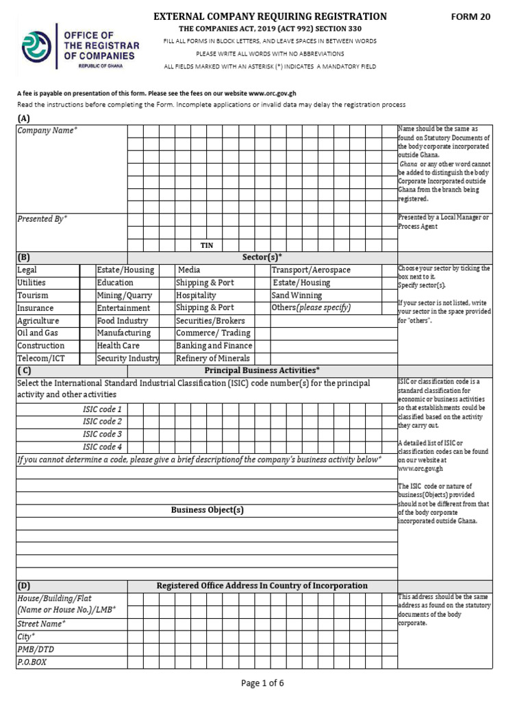 FORM 20 | PDF | Notary Public | Articles Of Association