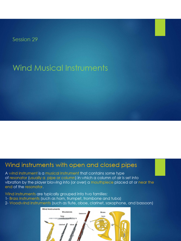 Session 29, Wind Musical Instruments | PDF | Woodwind Instruments | Flute