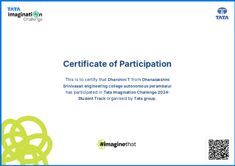 TATA Participation Certificate | PDF