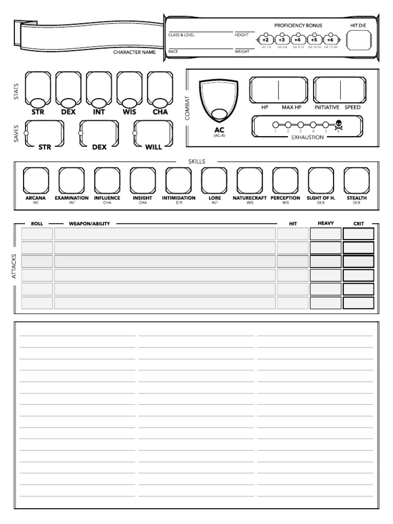 Nimble Lite Character Sheet | PDF