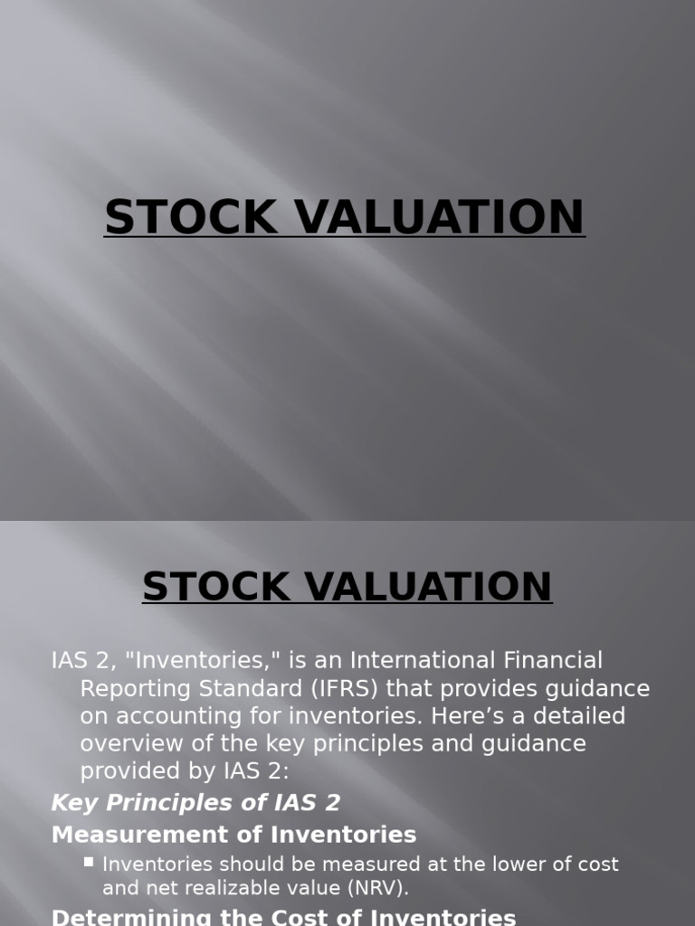 STOCK VALUATION | PDF | Inventory | International Financial Reporting Standards