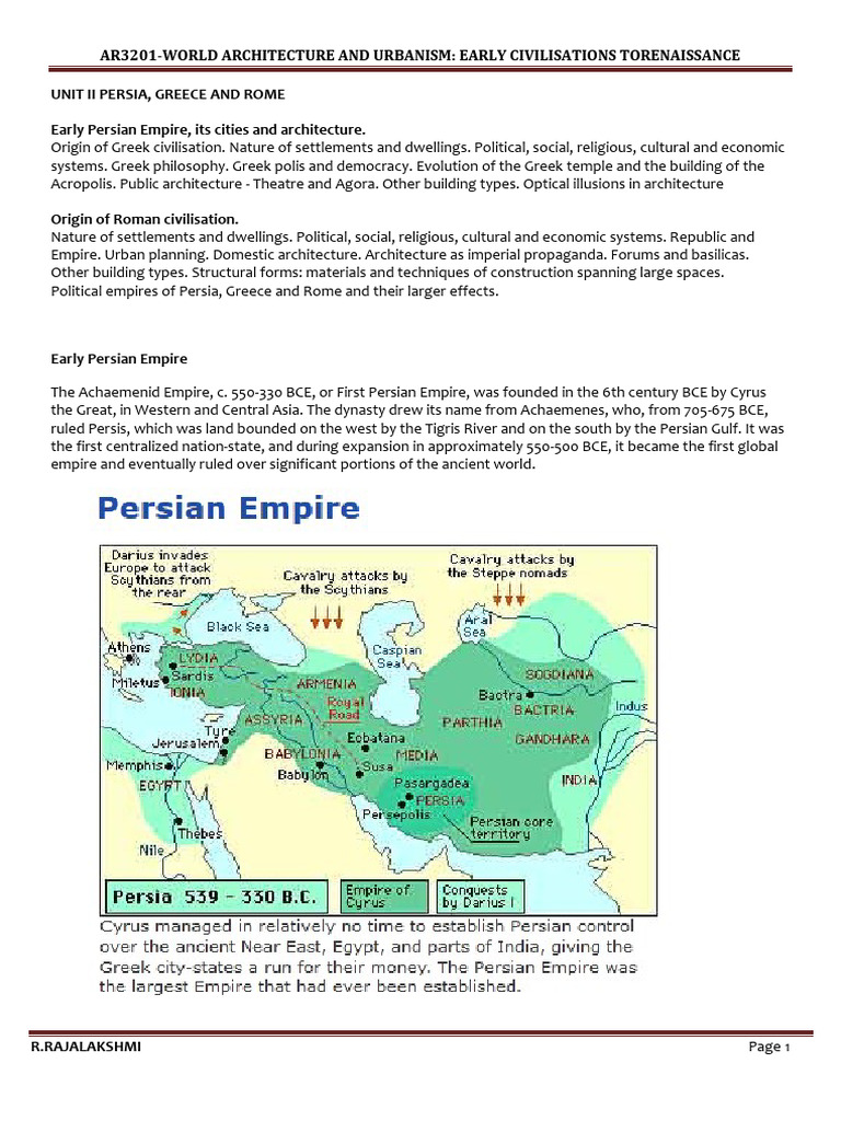 UNIT-II | PDF | Achaemenid Empire | Cyrus The Great