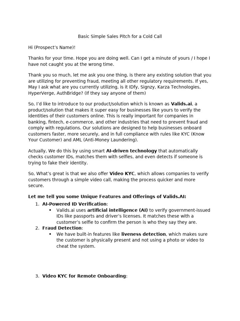 Simple and Basic Sales Pitch | PDF