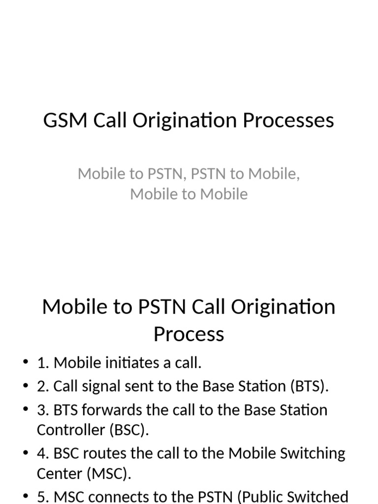 GSM_Call_Origination_Processes | PDF