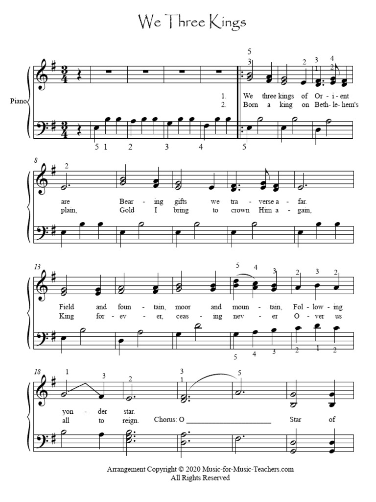 we-three-kings-piano-for-small-hands-simpler | PDF