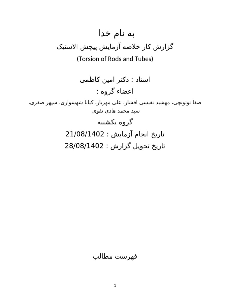 Torsion of Rods and Tubes | PDF