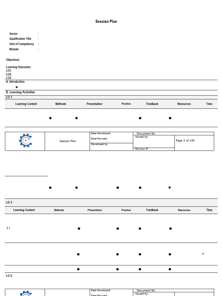 Task Sheet 1.2-3 - Session Plan (Template) | PDF | Learning | Behavior Modification