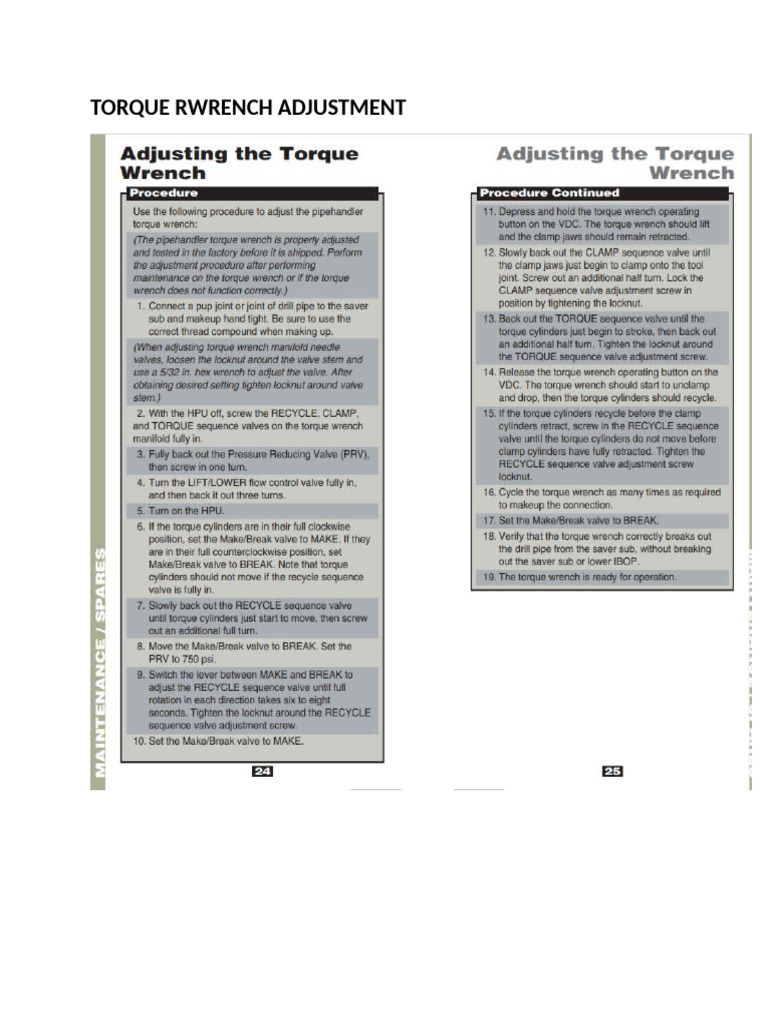 Torque Wrench Adjustment Guide | PDF