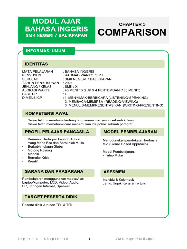 MODUL 3 Degree of Comparison | PDF