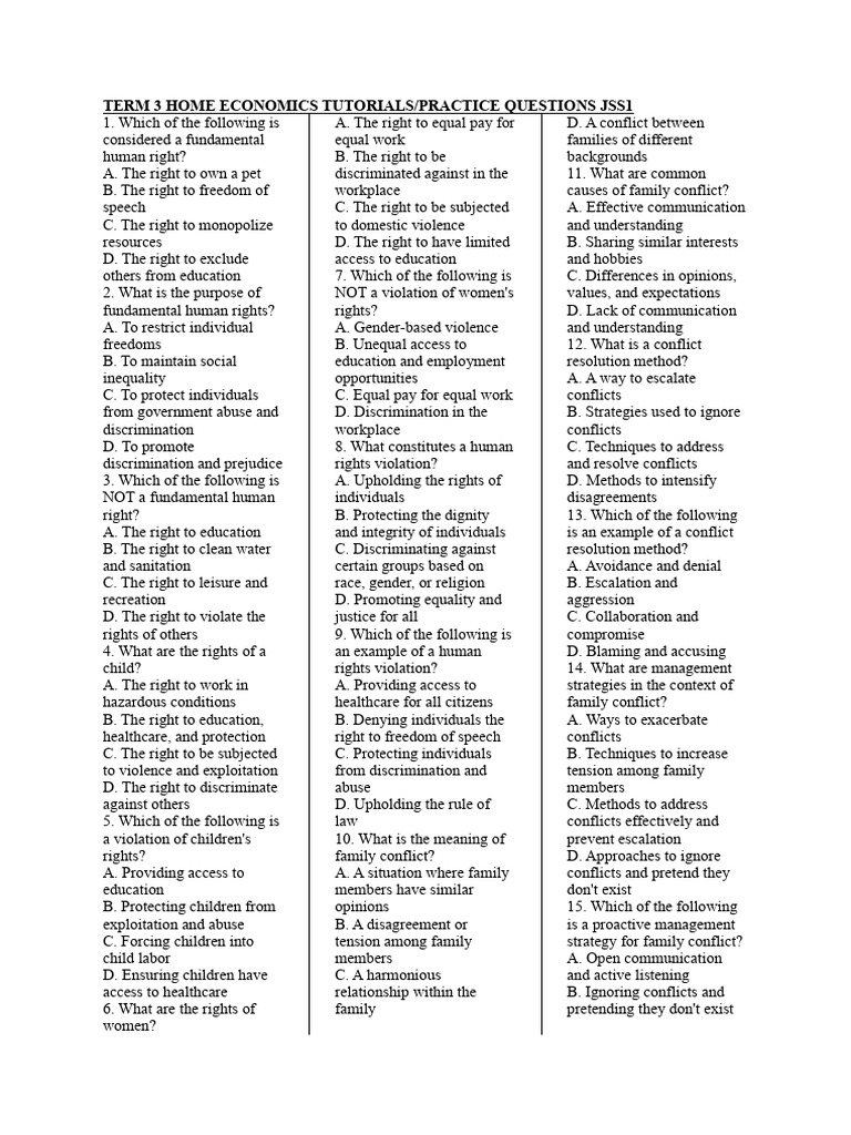 Term 3 Home Economics Tutorials JSS1 | PDF | Hiv/Aids | Foods